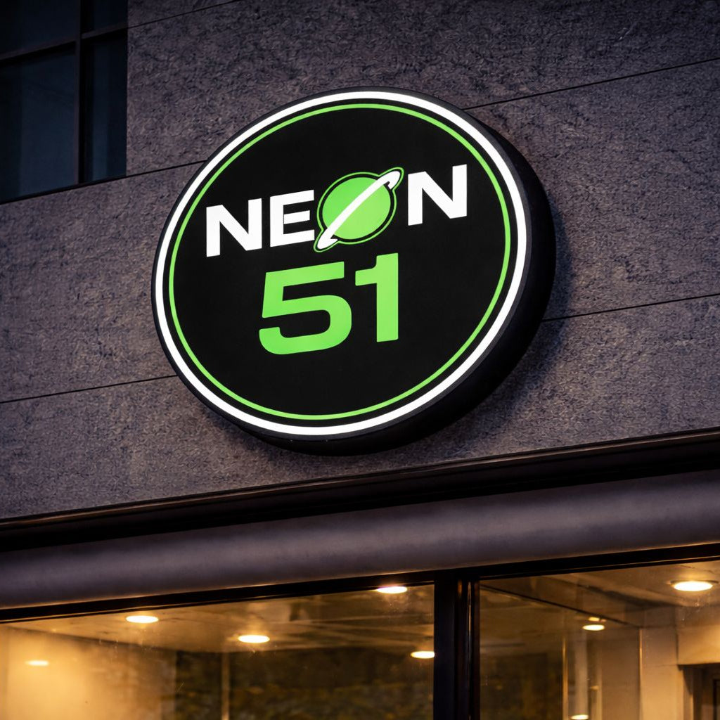 Crea tu rótulo redondo luminoso LED para fachadas – Neon 51